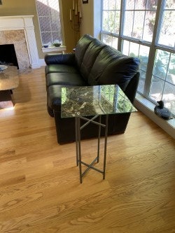 Mixed-media Square Glass Table Top; Reclaimed Content (stand Not ...