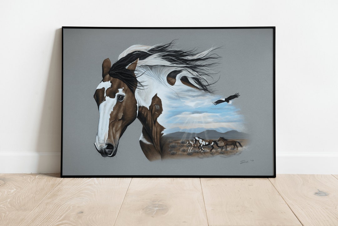 Picasso the Wild Mustang PRINT, Fine Art, Drawing, Horse Art - Etsy