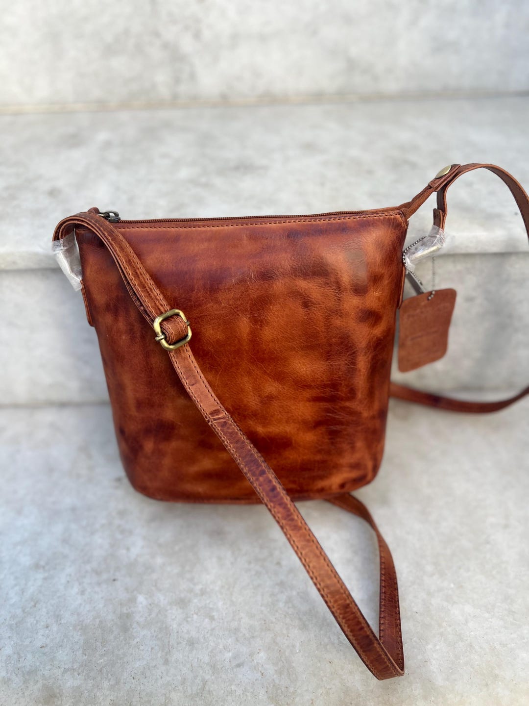 Handmade Greek Leather Crossbody Bag, Sustainable Full Grain Cowhide ...