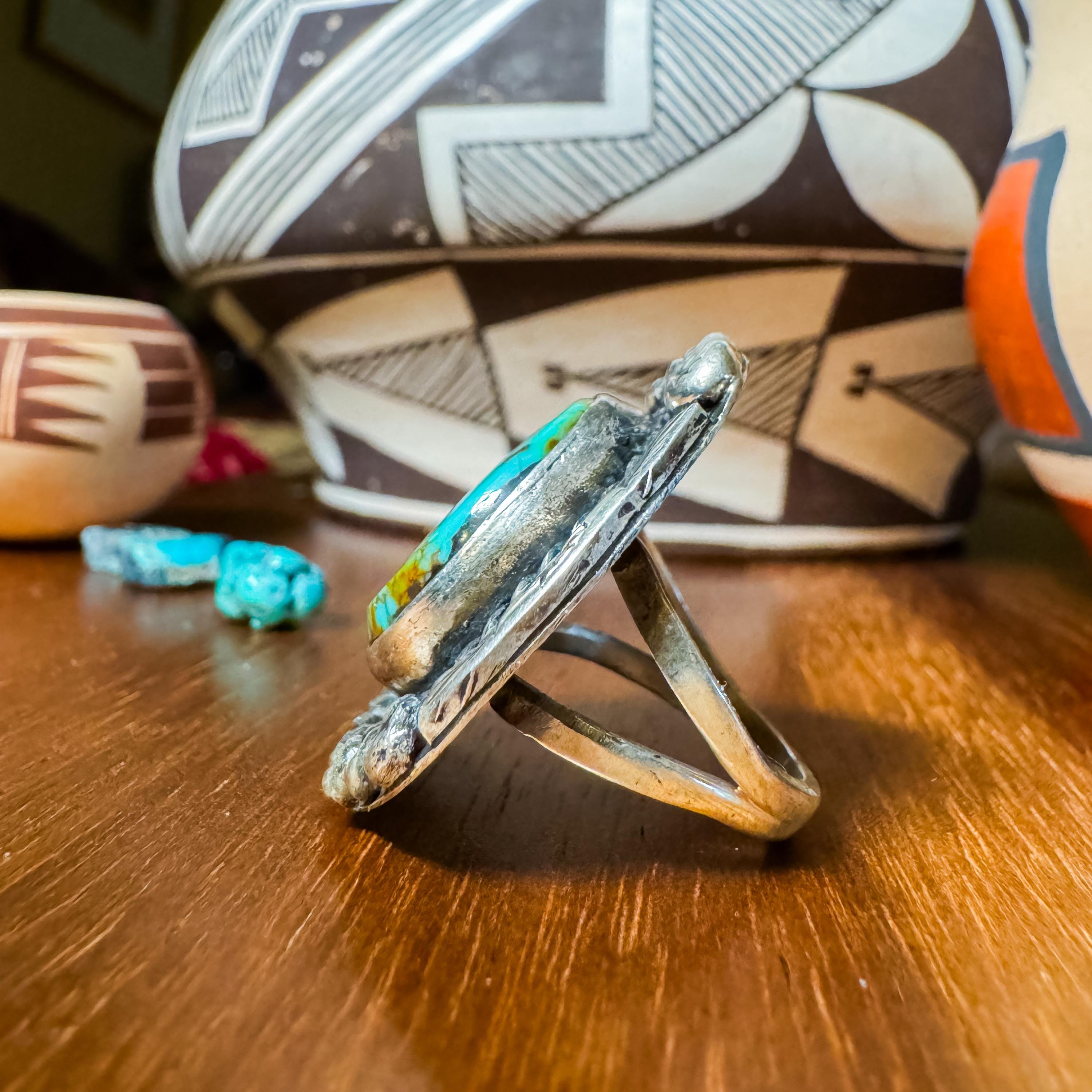 Stunning Vintage Navajo Sterling Silver Royston Turquoise Ring - Etsy