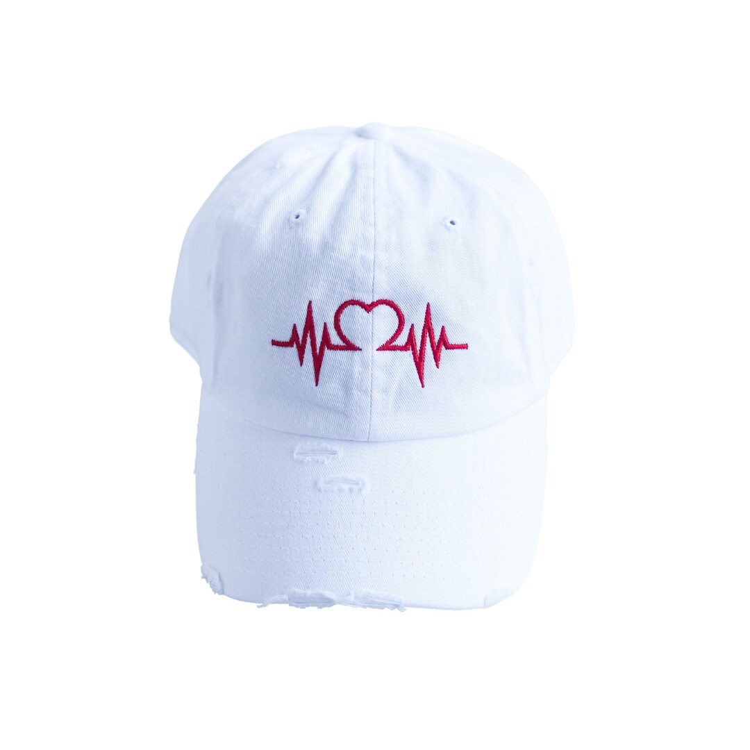 EKG Heart Embroidered Hat Vintage Hat Valentine's Day Gift Girlfriend ...