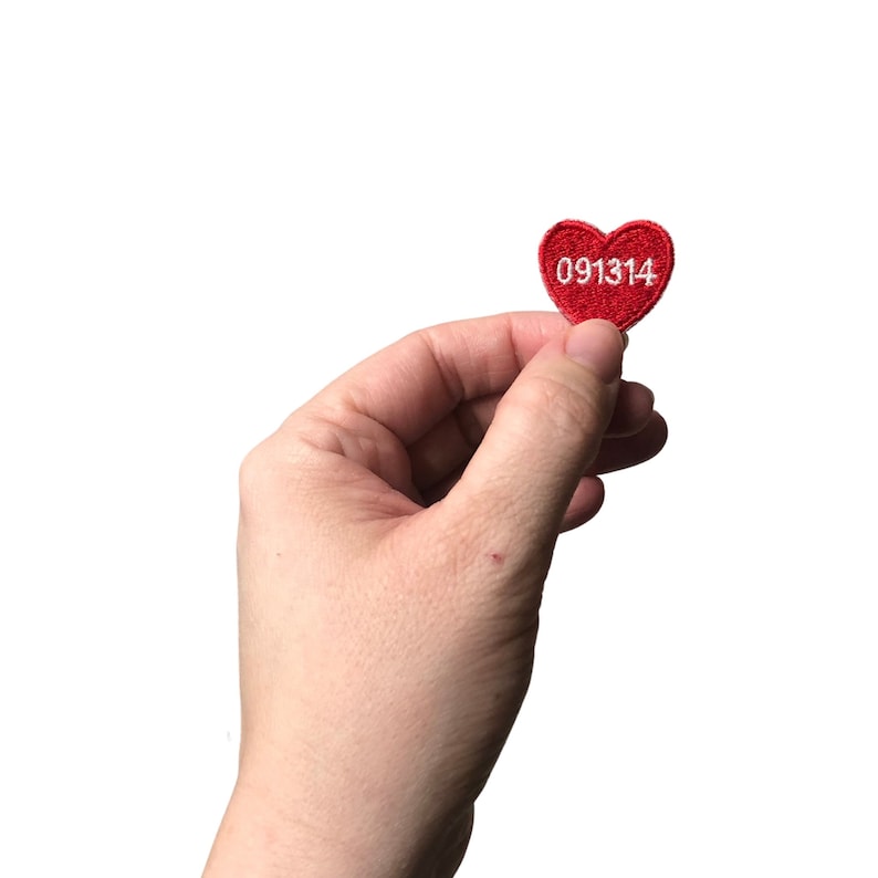 Custom Date Mini Heart Iron on Patch Patches for Bookbags - Etsy