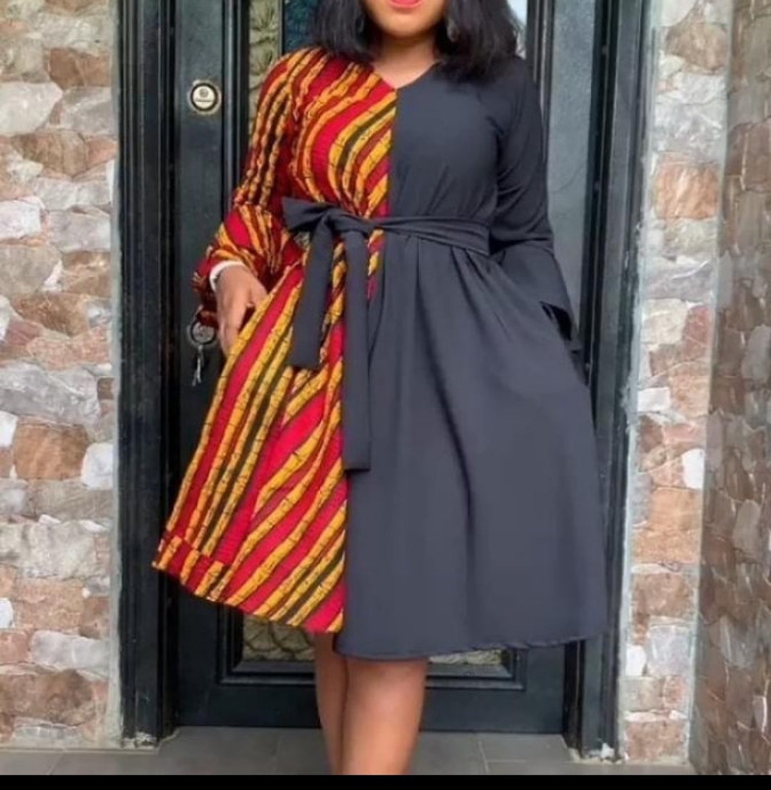 Tope Mixed Print Dress, African Clothing for Women - Etsy