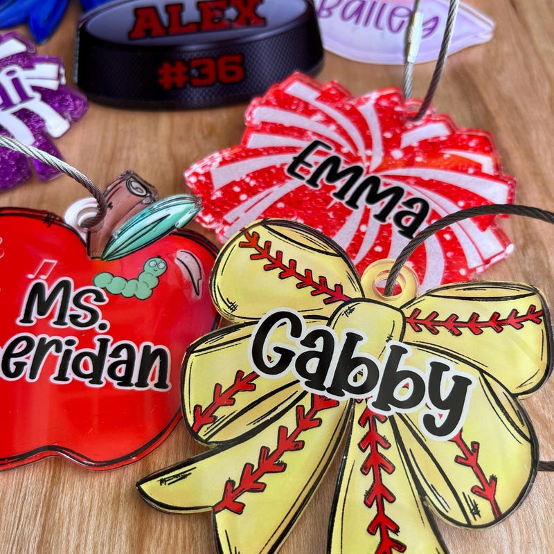 Ribbon Sports Bag Tags - Etsy