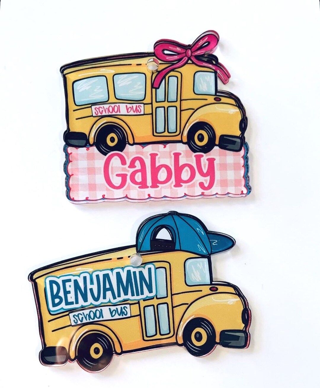 Personalized School Bus Bag Tag – Custom Name Tag for Kids, Boys or ...
