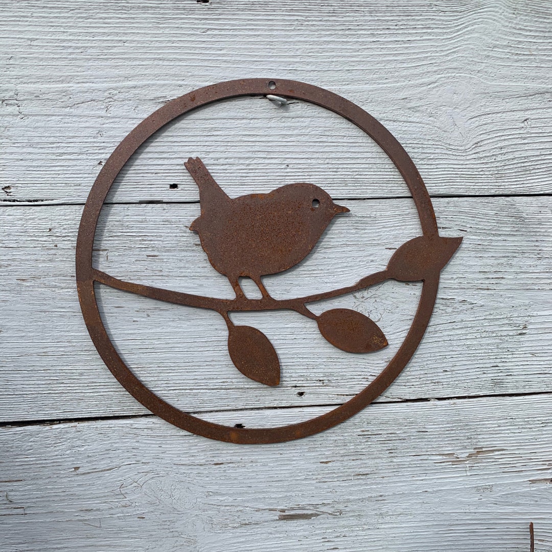 Rusty Wren Wren Decor Garden Decor Garden Metal Garden Ornament ...