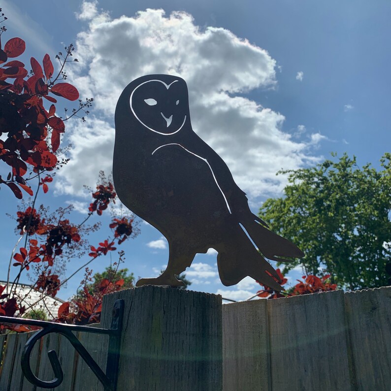 Rusty Owl Owl Decor Garden Decor Garden Metal Garden - Etsy