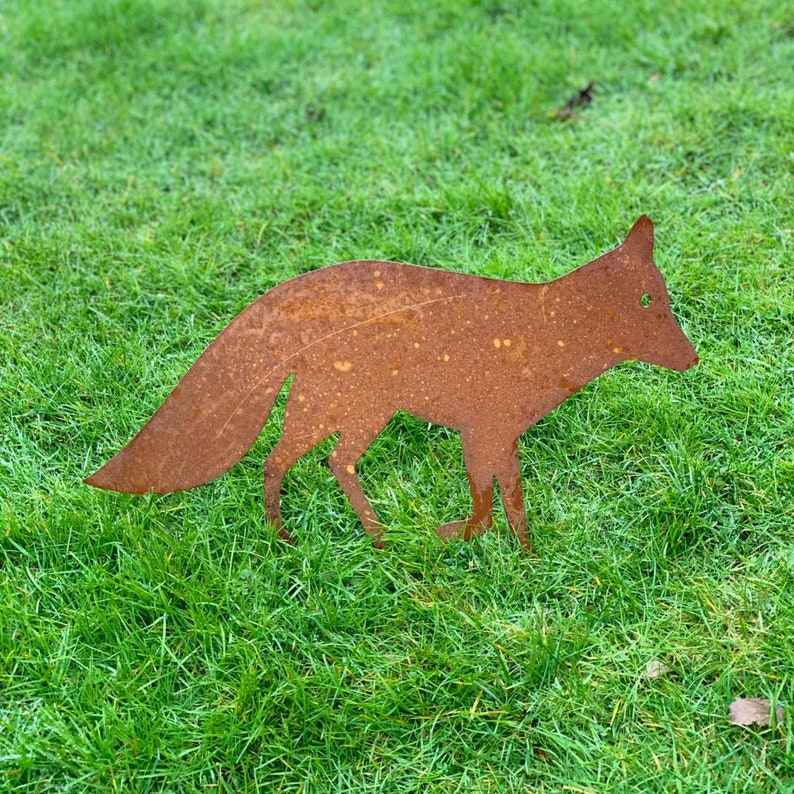 Rusty Fox Metal Gift Metal Decor Garden Ornament Gift - Etsy UK
