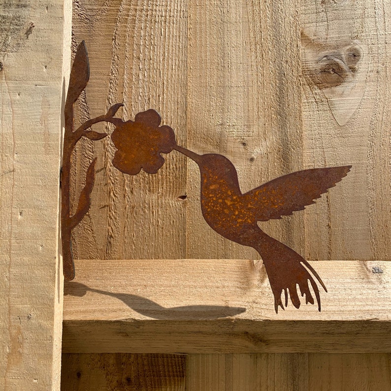 Rusty Hummingbird - Hummingbird Decor - Garden Decor - Garden - Metal ...