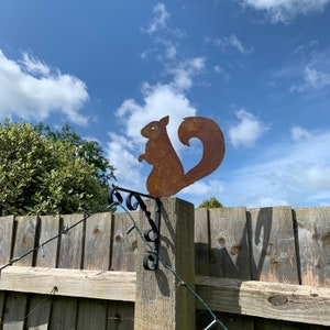 Rusty Squirrel Garden Decor Garden Metal Garden Ornament Garden ...