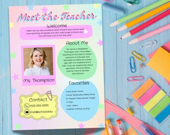 Modern Meet the Teacher Template Editable Instant Download Printable - Etsy