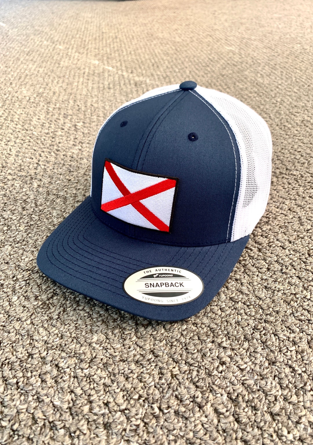State of ALABAMA Flag Hat Snapback American Trucker Mesh Cap - Etsy
