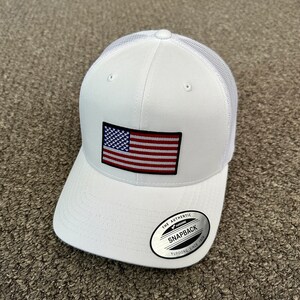 US American Flag Trucker Hat USA Mesh Snapback Cap Individually ...