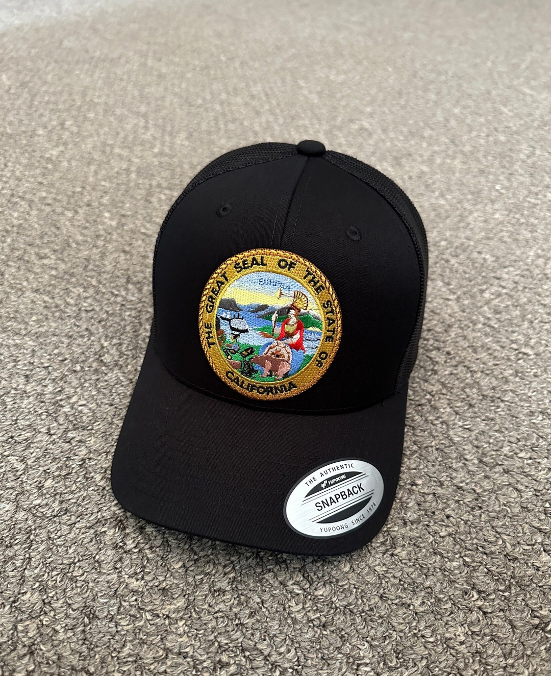 State of CALIFORNIA Flag Hat American Trucker Snapback Mesh Cap ...