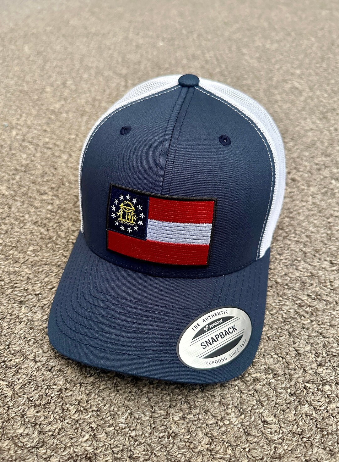 Georgia Flag Hat American Trucker Snapback Mesh Cap Individually ...
