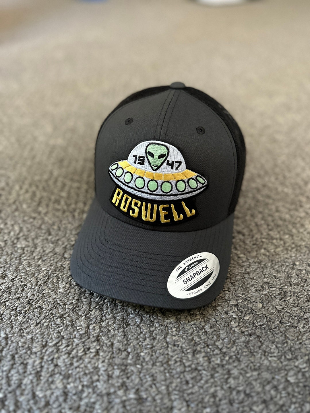 Roswell Area 51 Hat Alien UFO Snapback Mesh Cap Individually ...