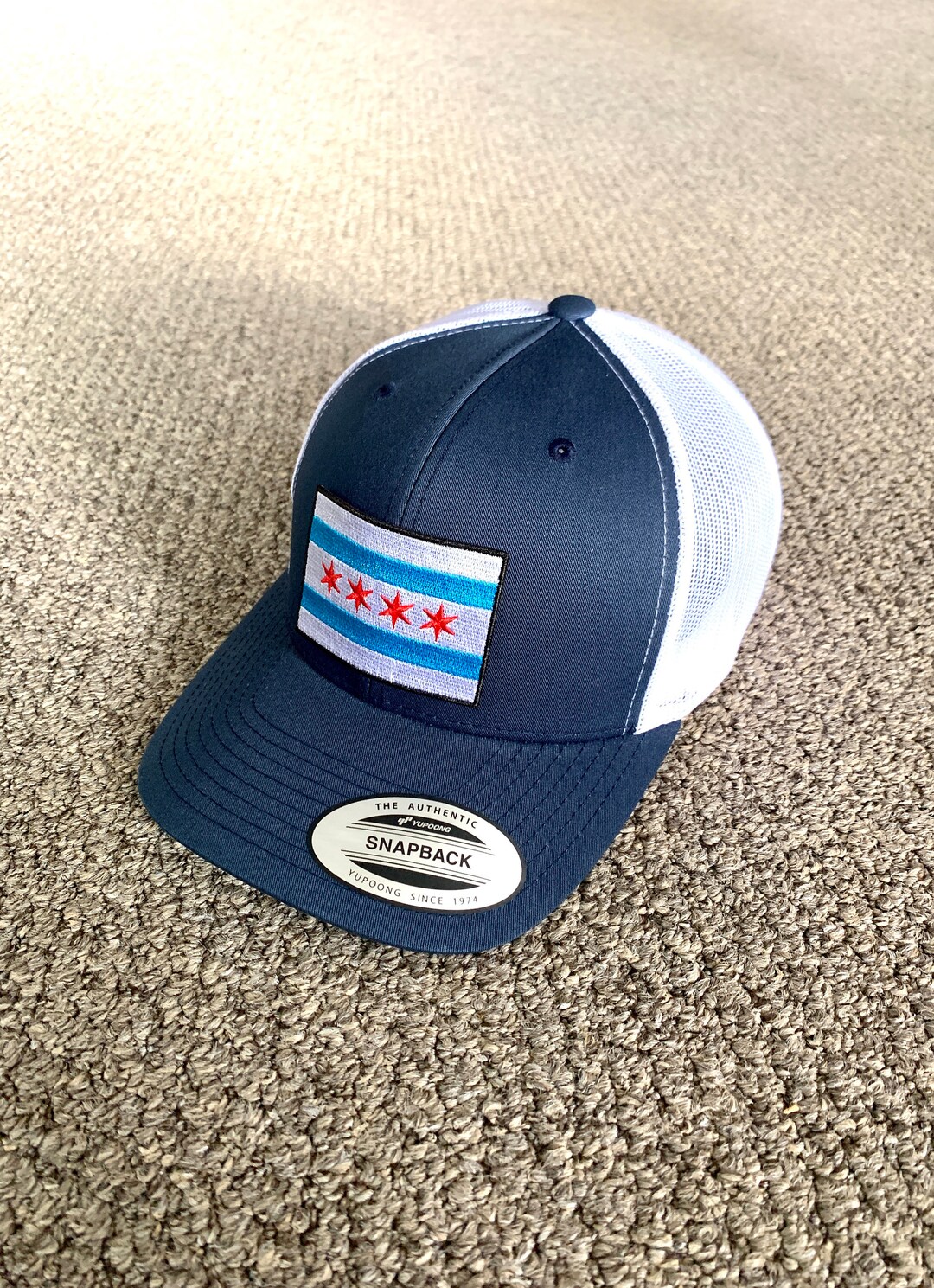 Chicago Flag Hat Snapback Trucker Mesh Cap Handcrafted in - Etsy