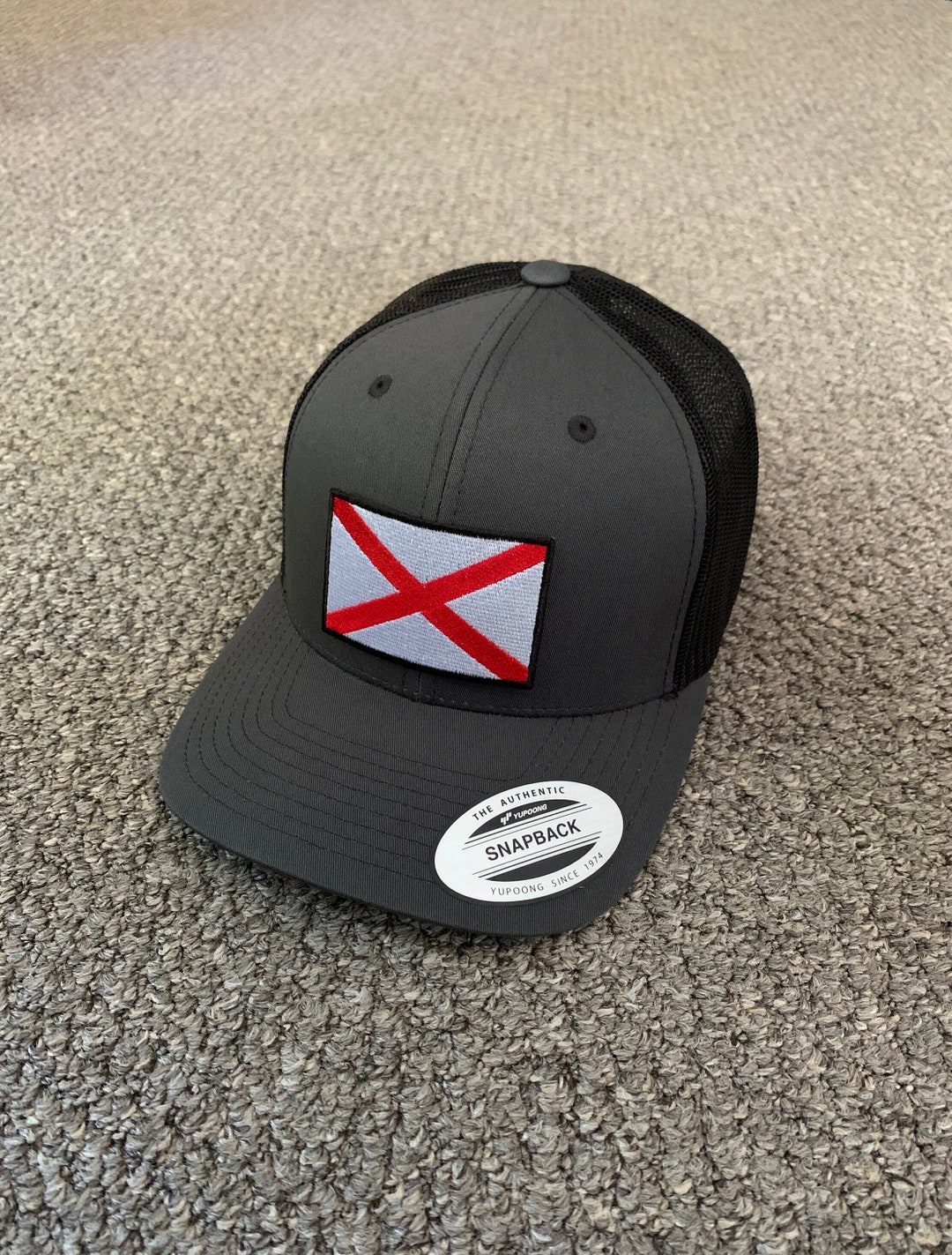 State of ALABAMA Flag Hat Snapback American Trucker Mesh Cap ...