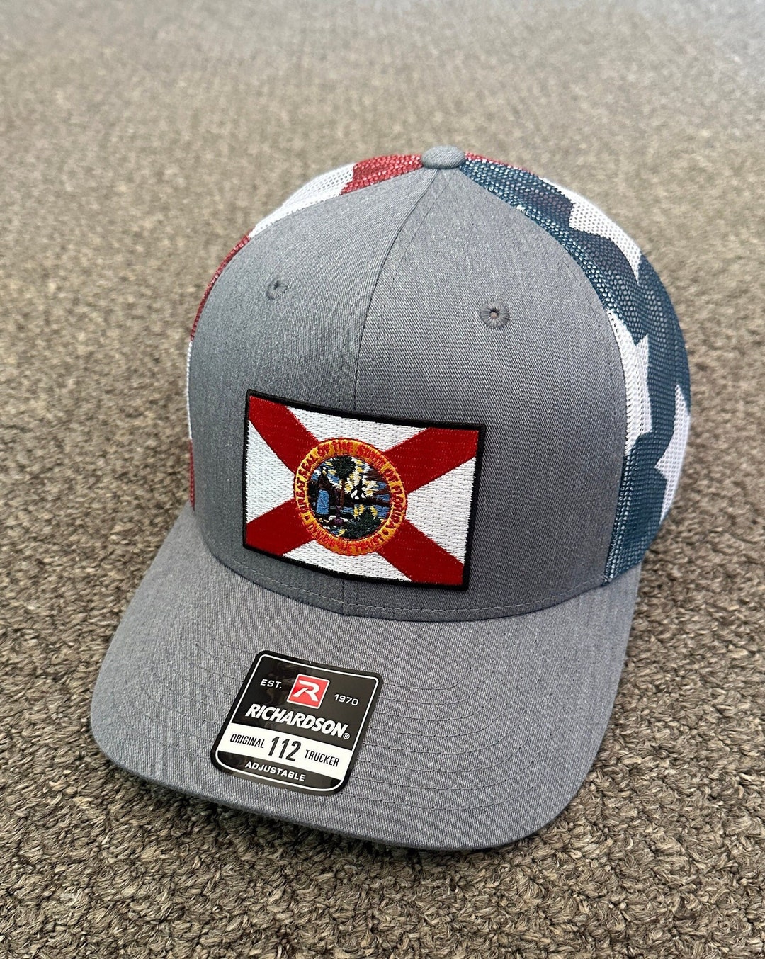 Florida Flag Hat Snapback Trucker Mesh Cap Individually Handcrafted in ...