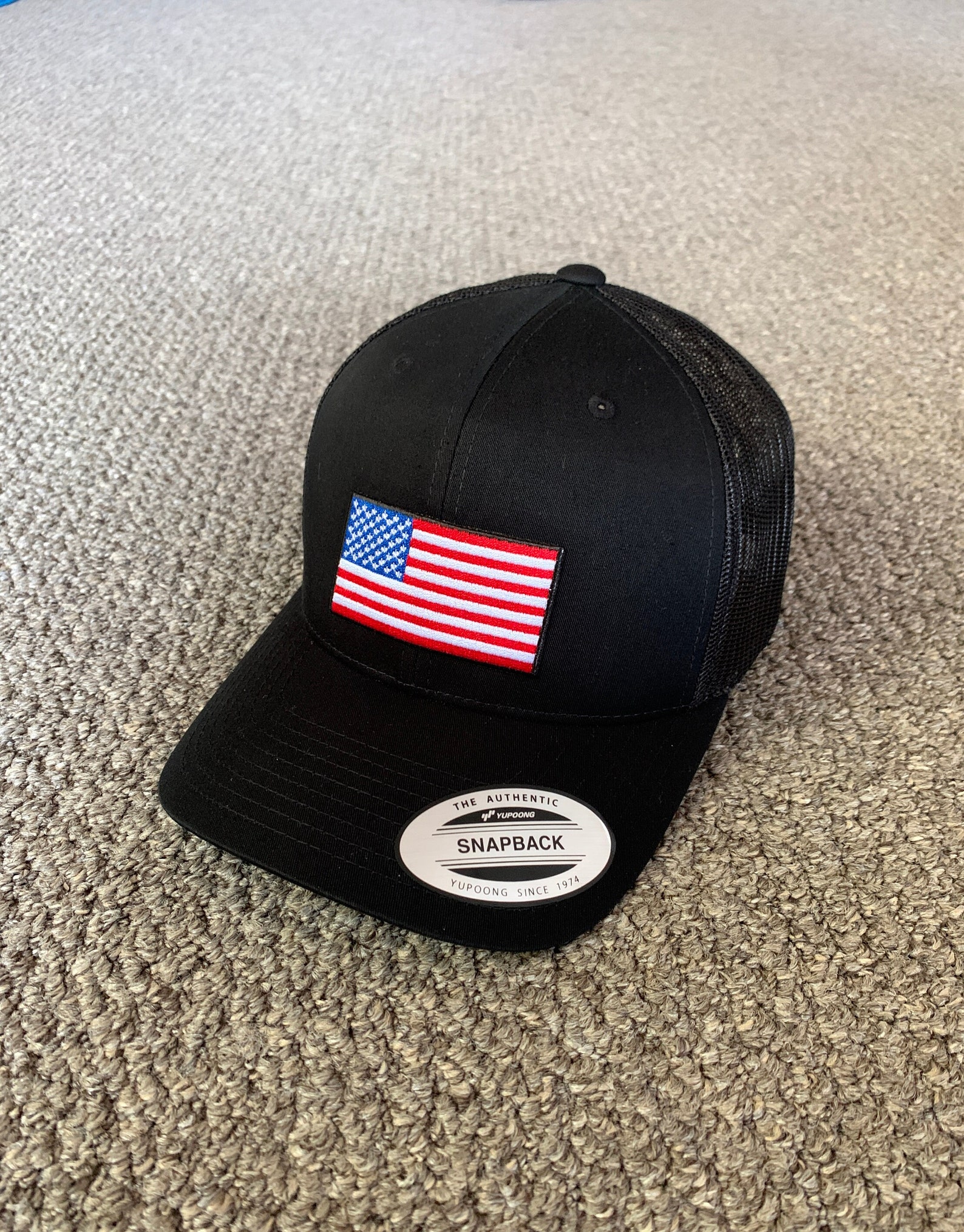 US American Flag Trucker Hat USA Mesh Snapback Cap Individually ...