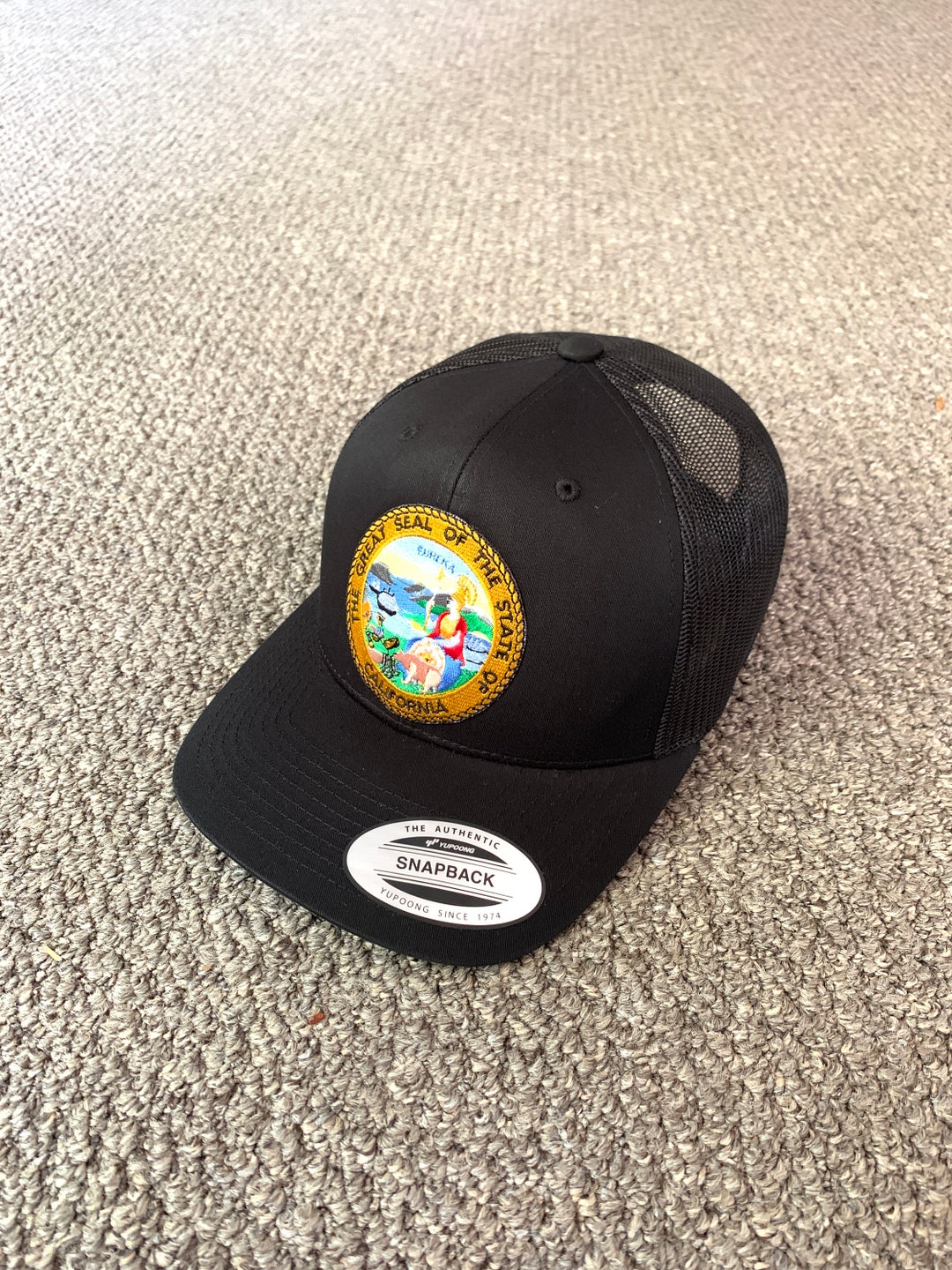 State of CALIFORNIA Flag Hat American Trucker Snapback Mesh Cap ...