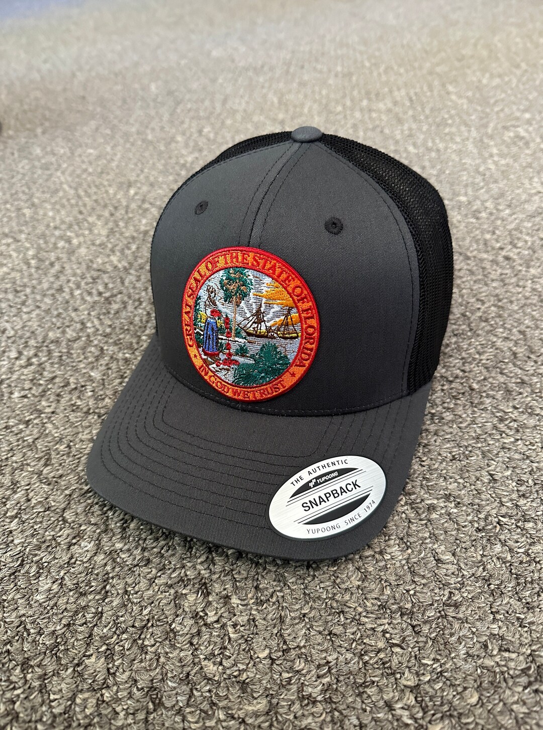 State of Florida Seal Hat Snapback Trucker Mesh Cap Individually ...