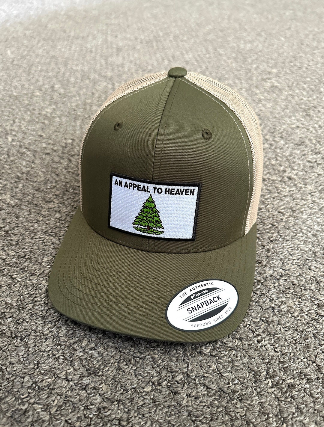 An Appeal to Heaven Hat Pine Tree Flag Snapback Mesh Cap Custom ...