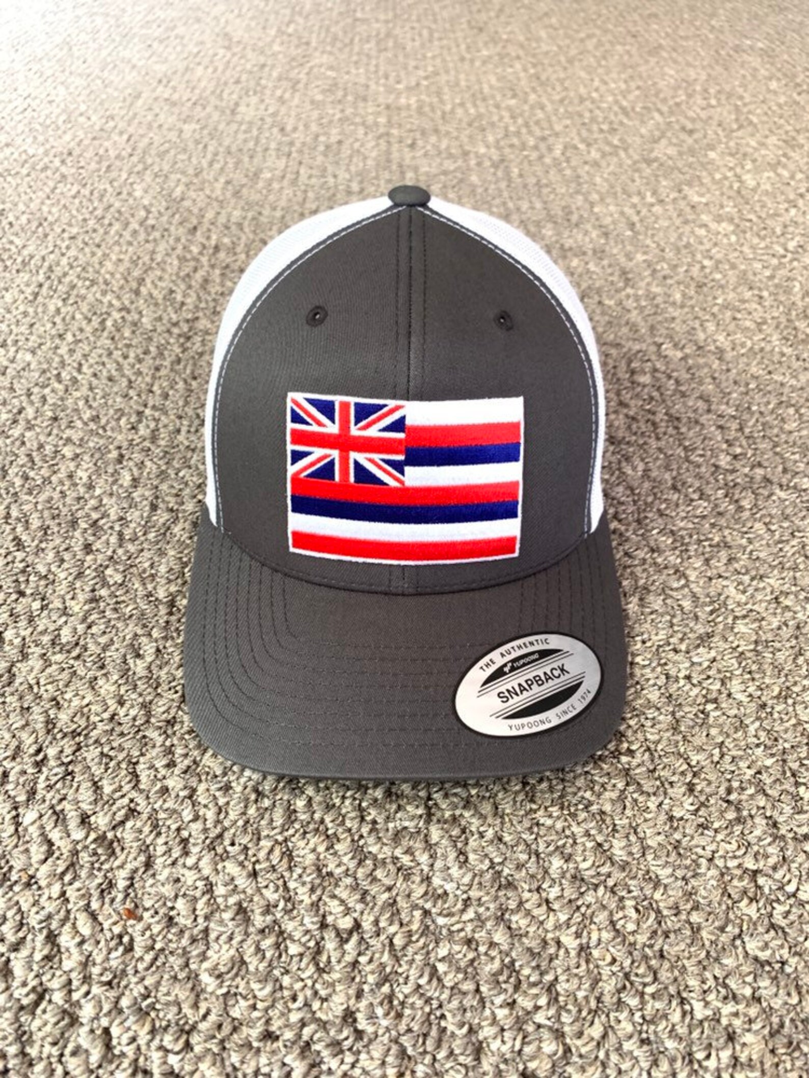 State of HAWAII Flag Hat Snapback American Trucker Mesh Cap - Etsy