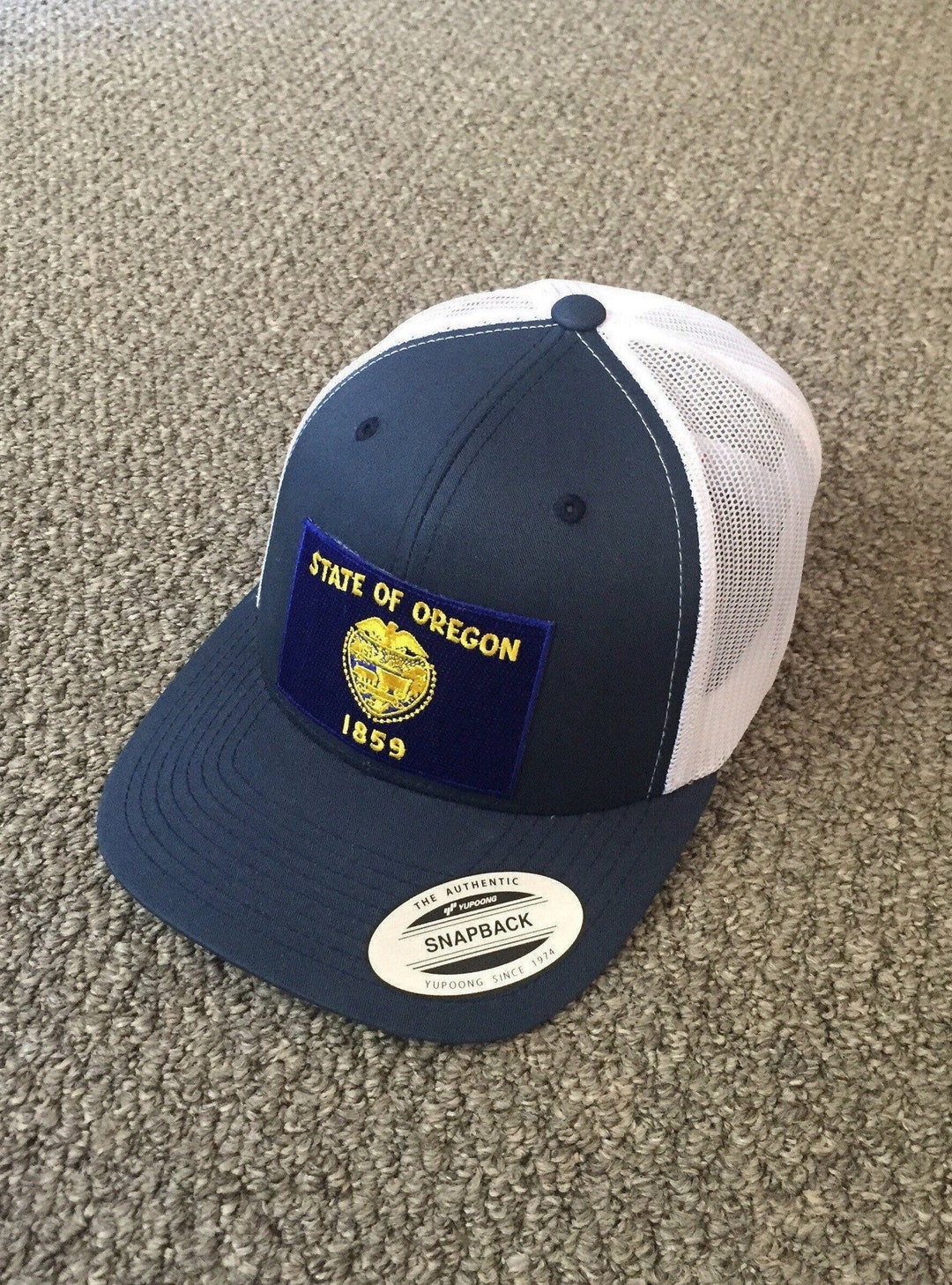 OREGON Flag Hat Snapback American Trucker Mesh Cap Handcrafted in ...