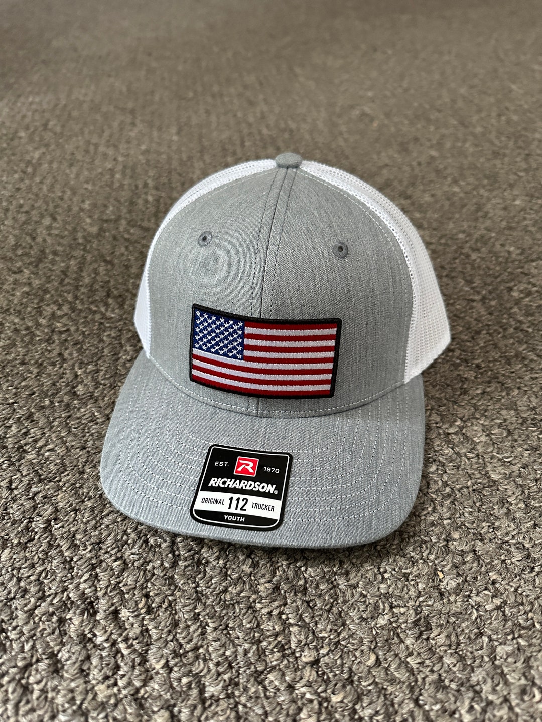 US Flag Youth Hat American Trucker Mesh Snapback Cap Handcrafted From ...