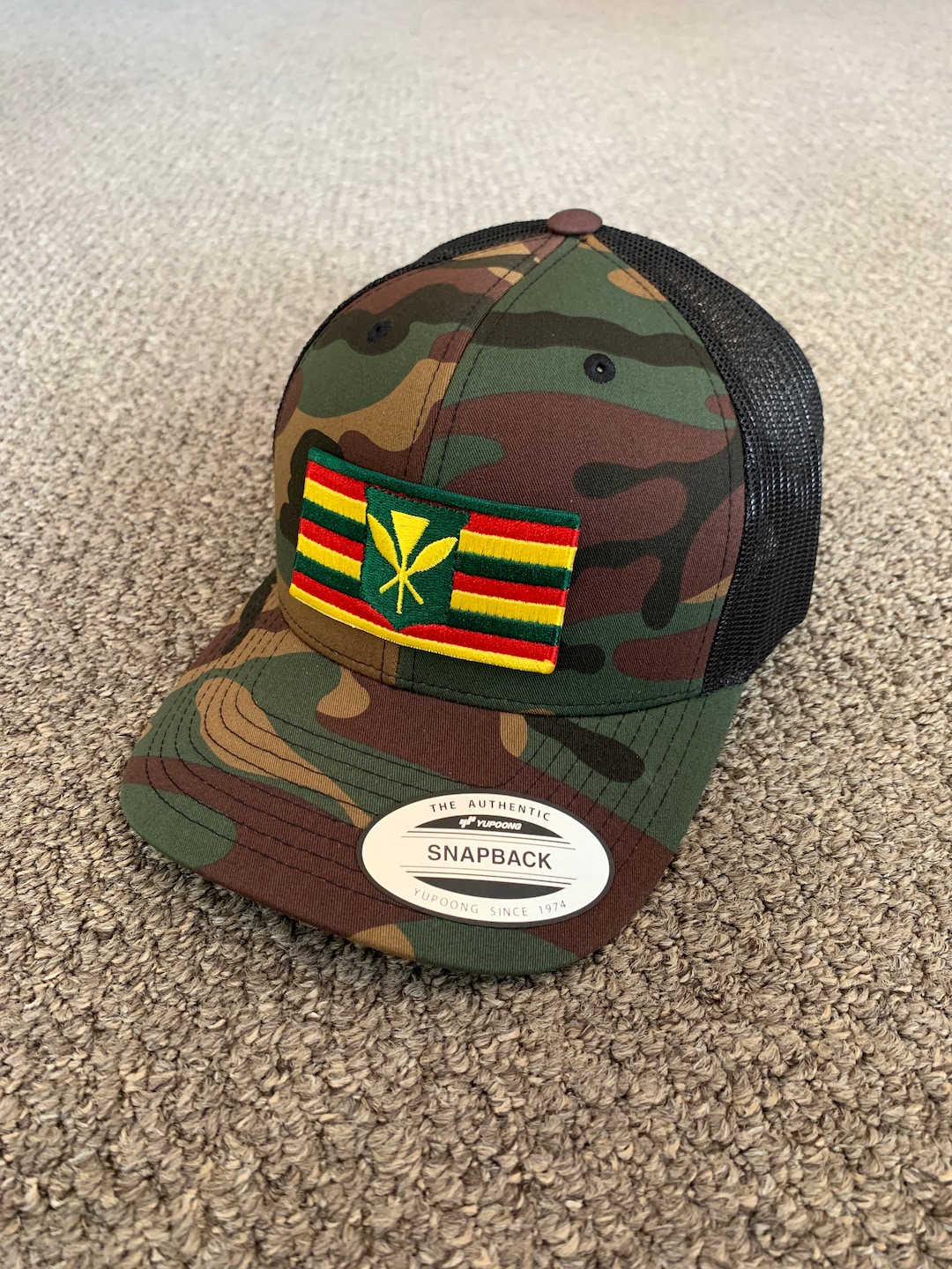 Hawaii Kanaka Maoli Original Native Flag Hat Trucker Snapback Mesh Cap ...