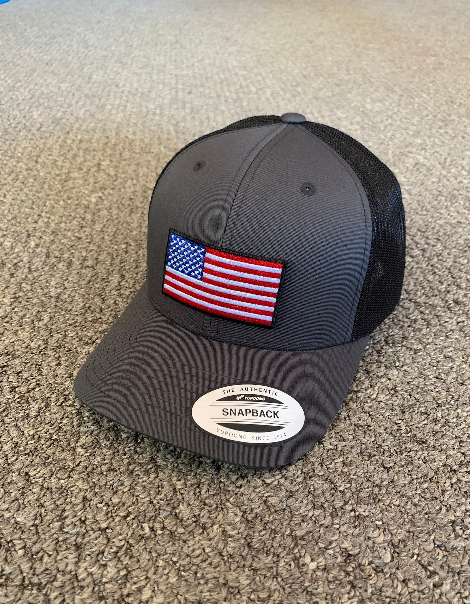 US American Flag Trucker Hat USA Mesh Snapback Cap Individually ...