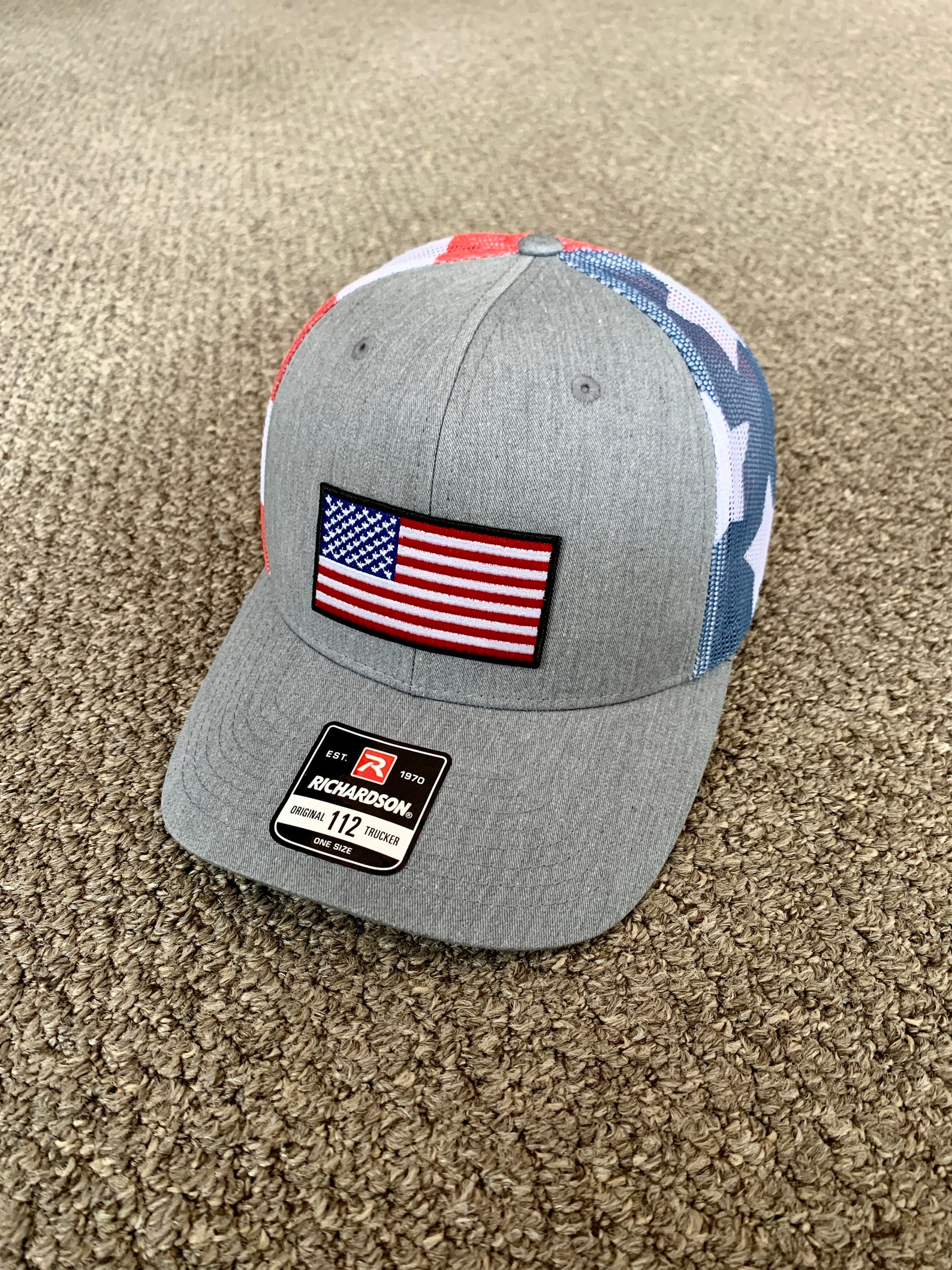US American Flag Trucker Hat USA Mesh Snapback Cap Individually ...