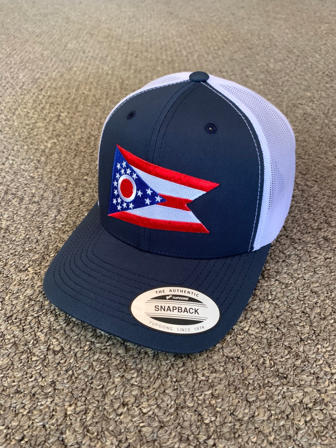 OHIO Flag Hat Snapback American Trucker Mesh Cap Handcrafted in Florida ...