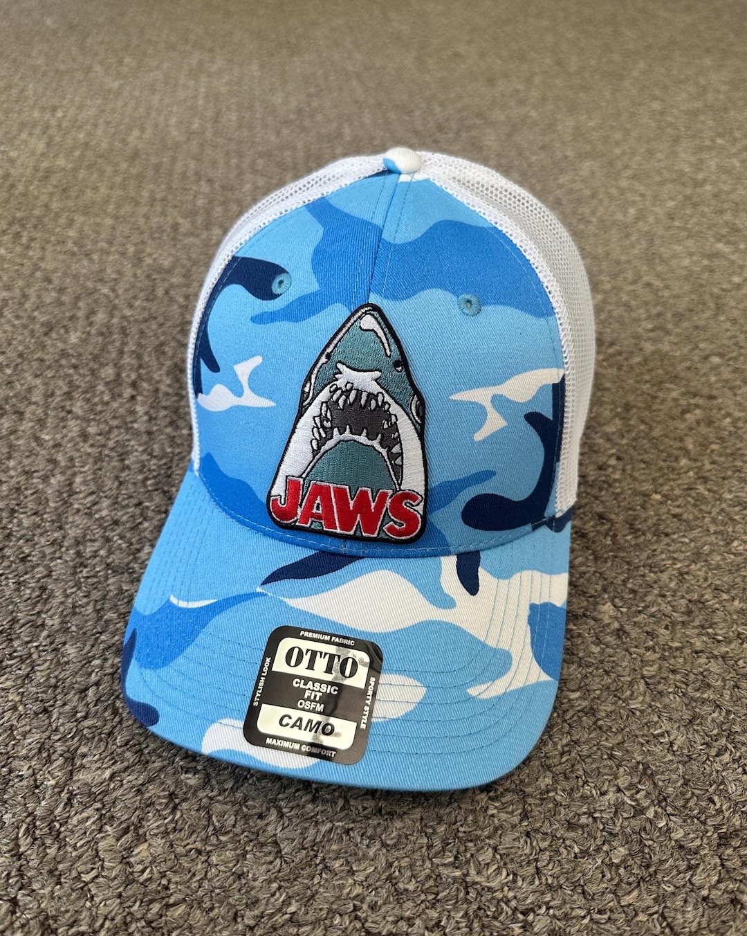 JAWS Hat Snapback Trucker SHARK Mesh Cap Handcrafted in Florida! - Etsy