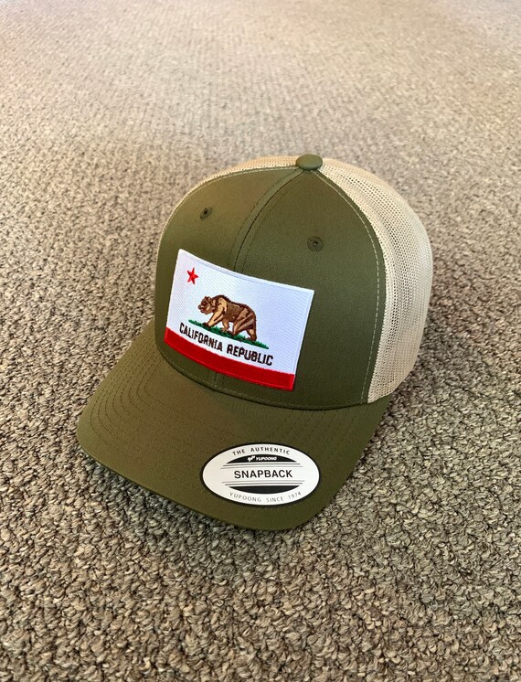 State of CALIFORNIA Flag Hat SnapBack American Trucker Mesh | Etsy