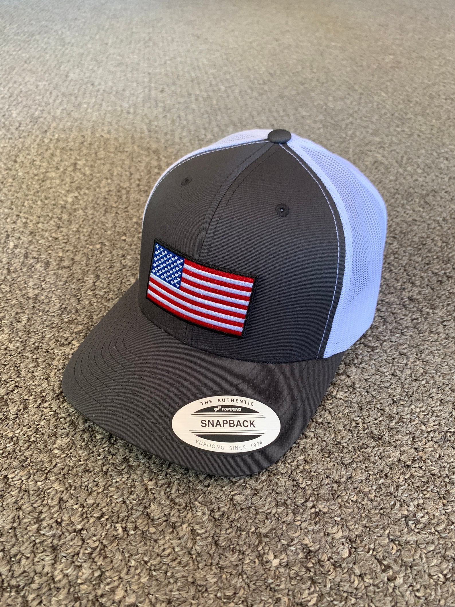 US American Flag Trucker Hat USA Mesh Snapback Cap Individually ...