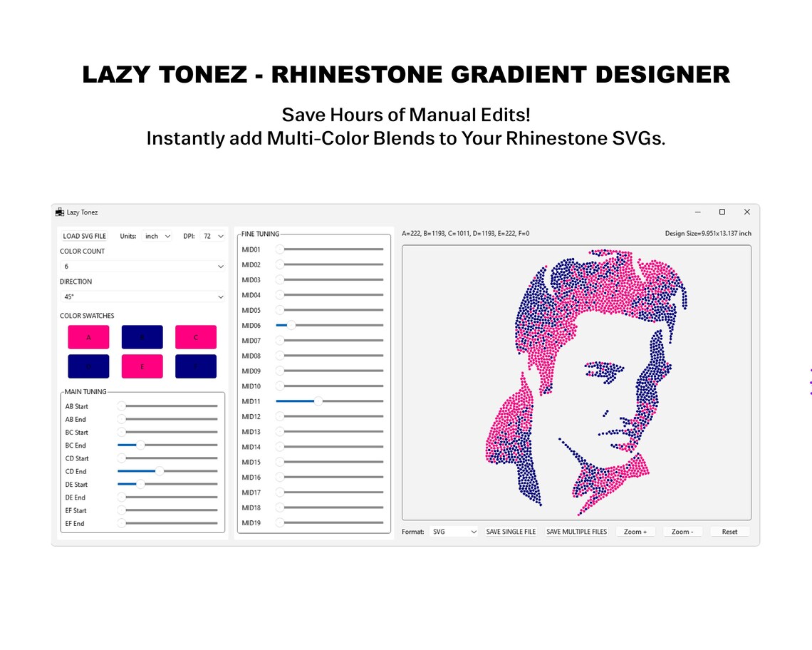 Rhinestone Gradient Design App: SVG Editor - Cricut & Silhouette ...