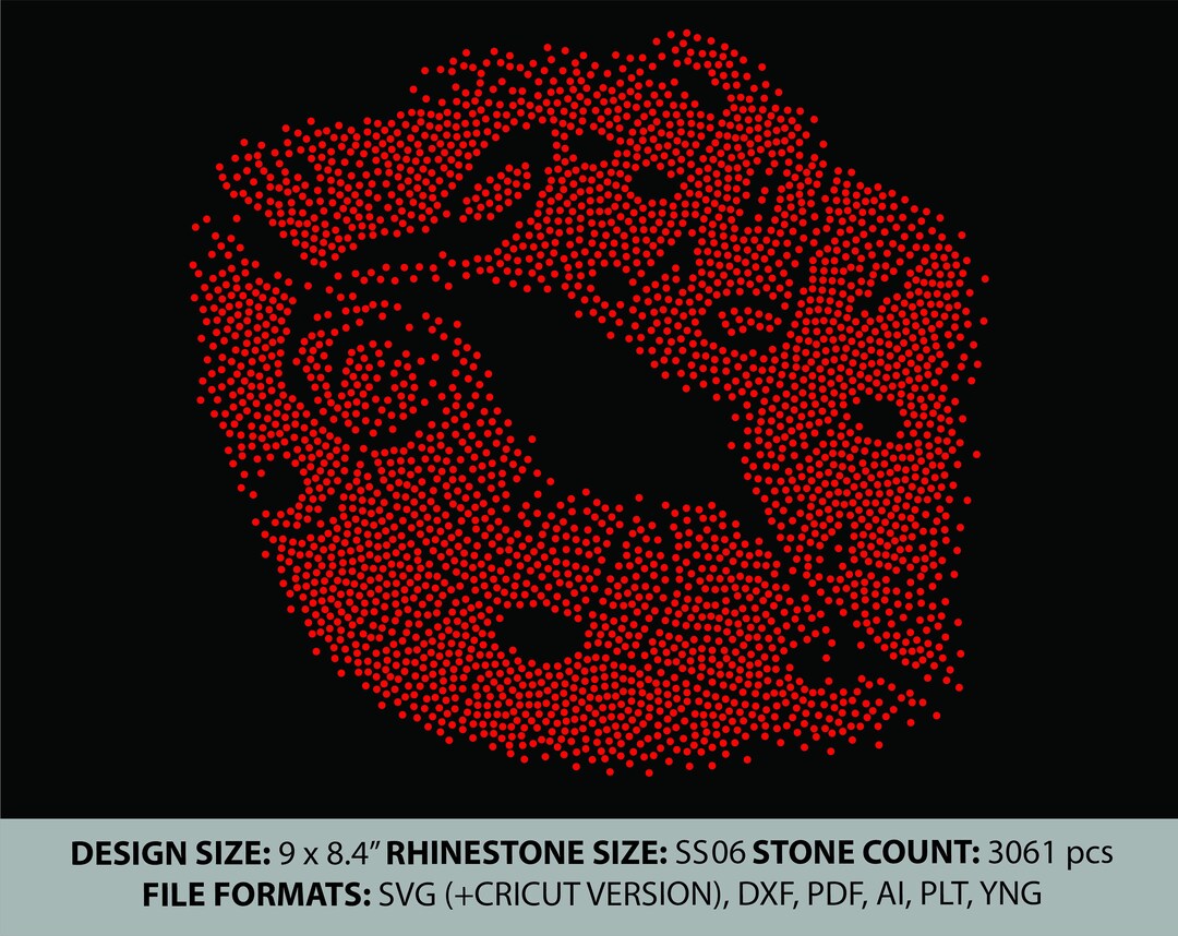Rhinestone Lips SVG: Music Kiss Template (digital Download) - Etsy