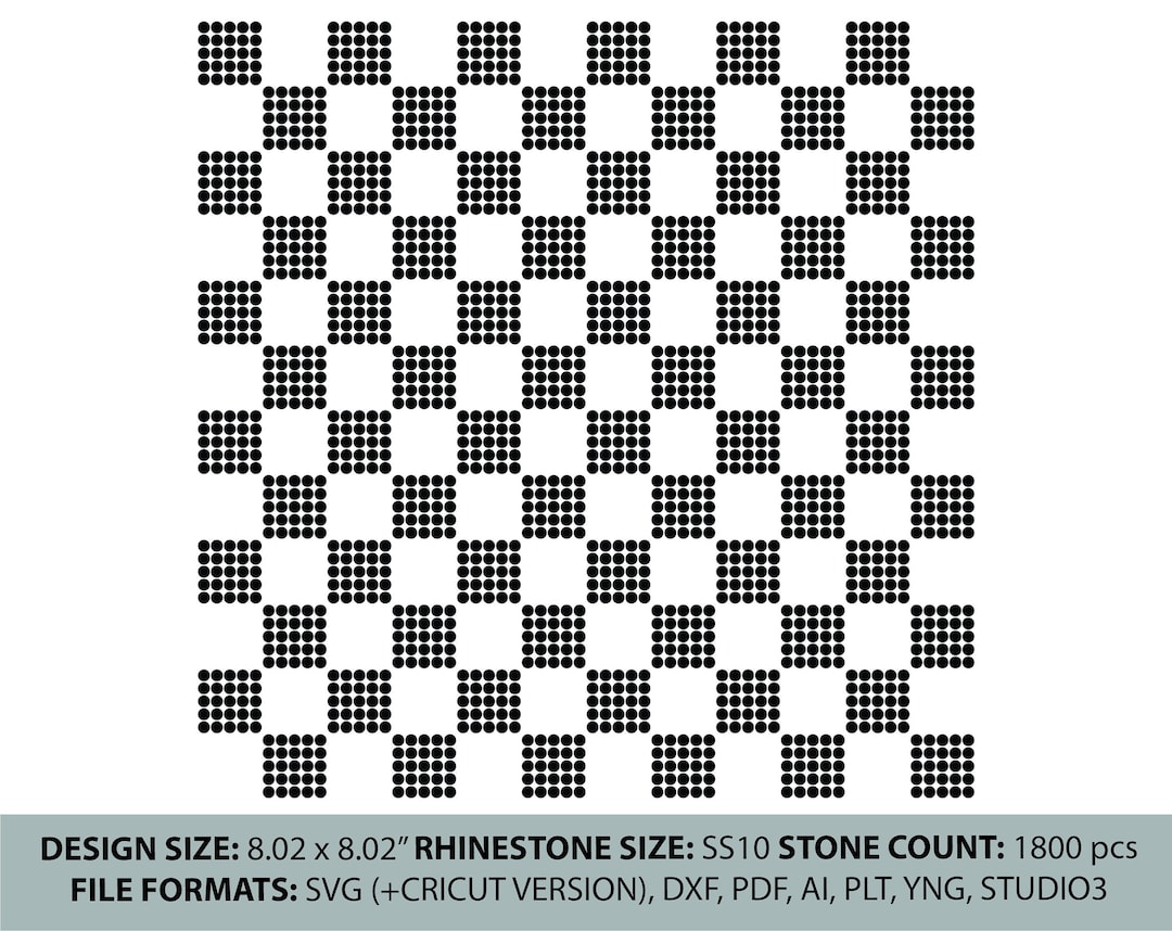 Checkers Rhinestone Template: SS10 Rhinestone File (digital Download ...