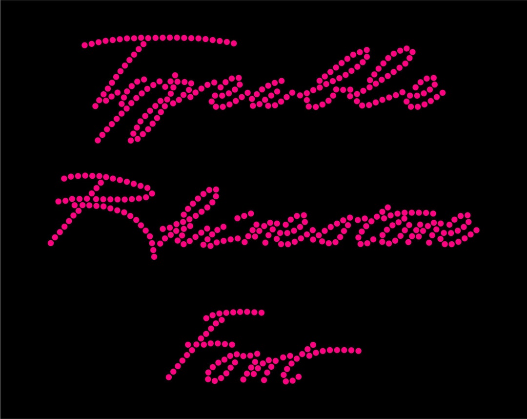 Typeable Rhinestone Font // Retro // Cursive // Script // Rhinestone ...