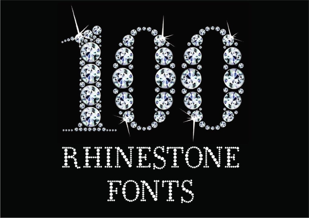 100x Typeable Rhinestone Font Bundle // Rhinestone Download ...