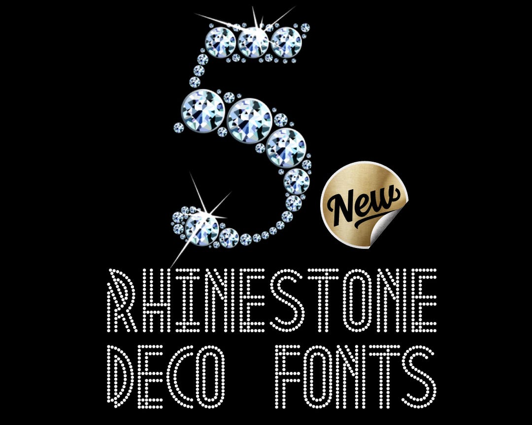 5x Typeable Rhinestone Font Bundle // Rhinestone Download // Rhinestone ...