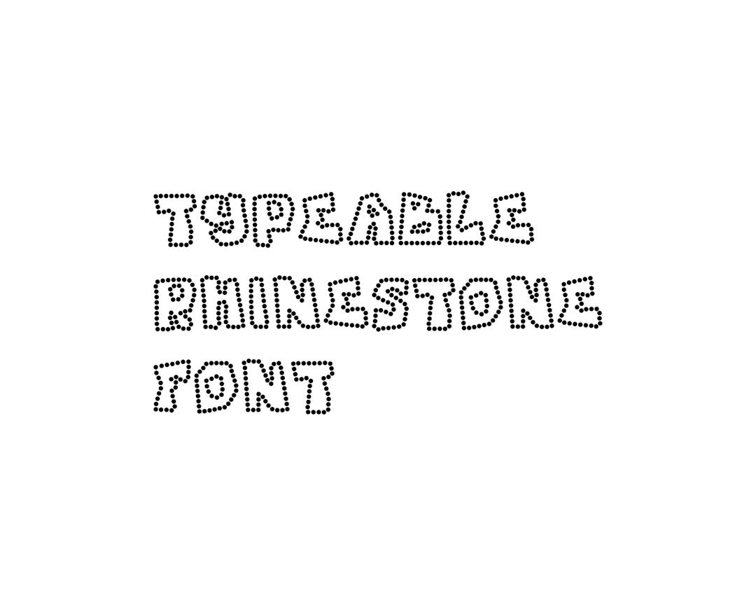 Typeable Rhinestone Font: Blocky Outline (OTF File) - Etsy UK