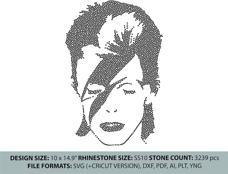 David Bowie Rhinestone Template: SVG, DXF, PDF (digital Download) - Etsy