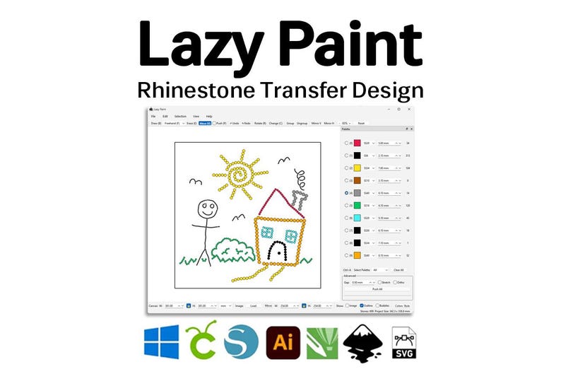Rhinestone Art Software: Transfer Design SVG Export (windows Software ...