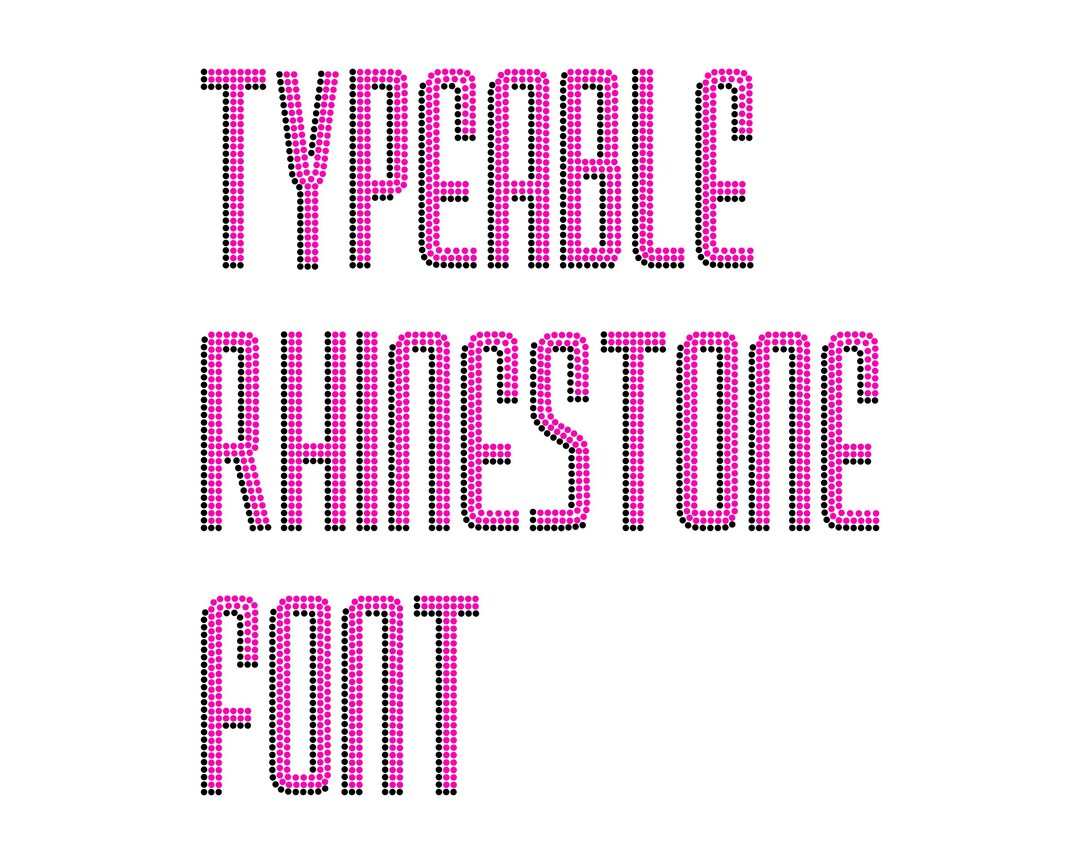 3D Effect Typeable Rhinestone Font: Single Size, Double Color (digital ...