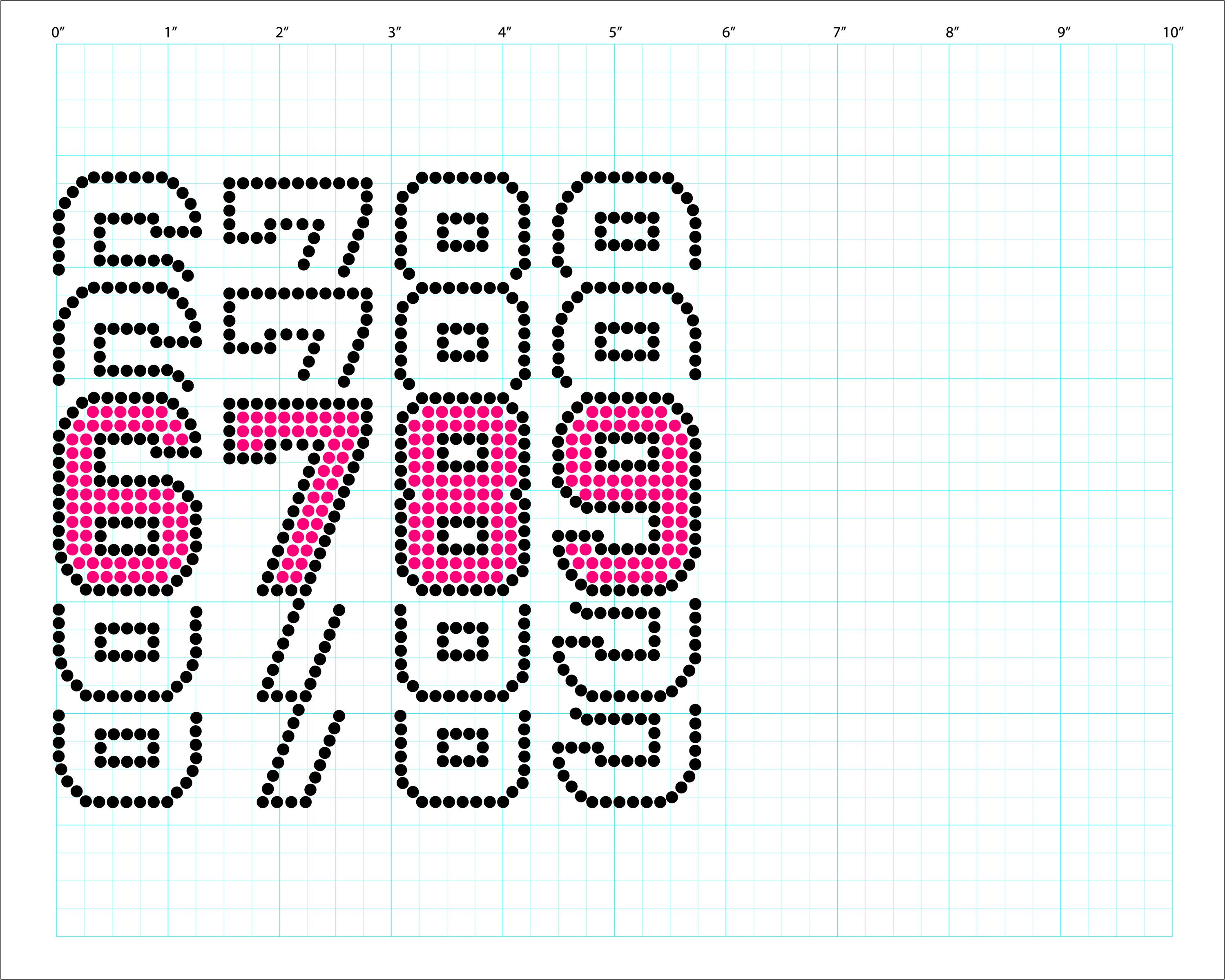 Typeable Rhinestone Font: Stacked Alphabet Template (2 Color, Single ...
