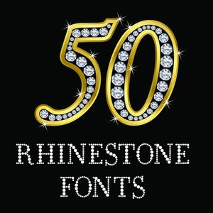 50 Typeable Rhinestone Fonts Bundle (OTF Download) - Etsy