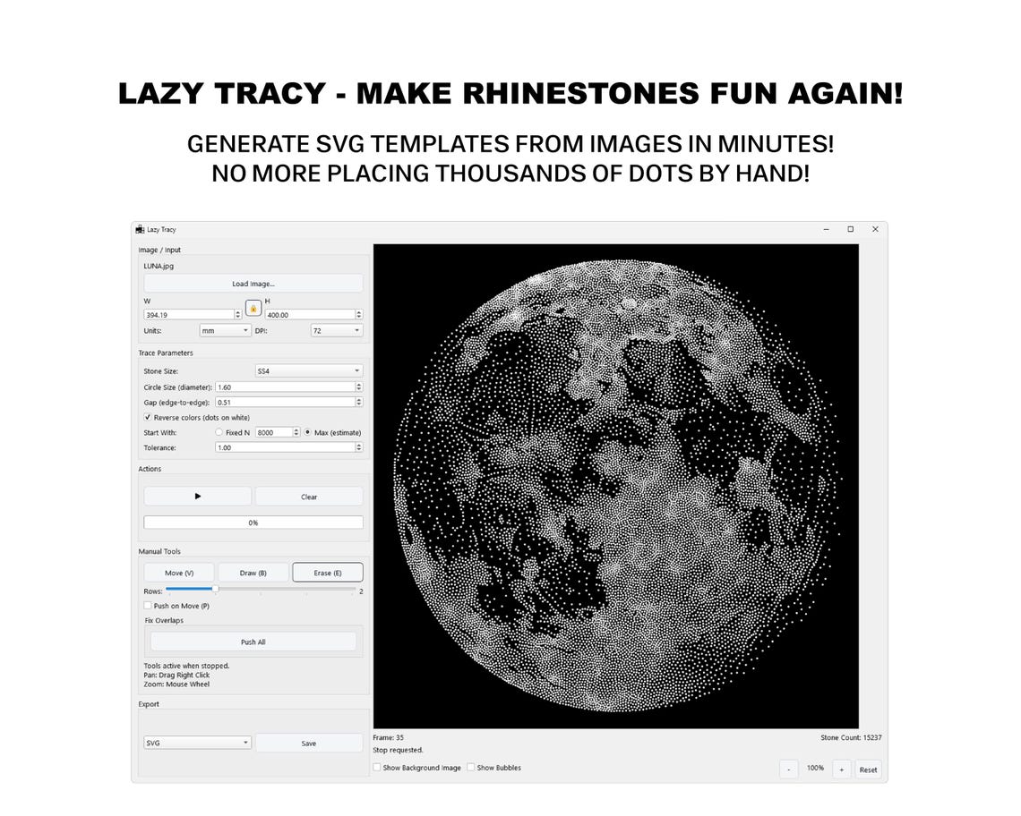 Image to Rhinestone Tracer App: SVG Generator - Cricut & Silhouette ...